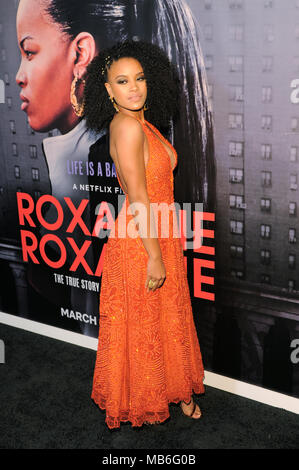 Chante Adams and Roxanne Shante attends the "Roxanne Roxanne" premiere ...