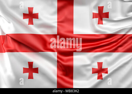 Georgia flag - realistic waving fabric flag Stock Photo - Alamy
