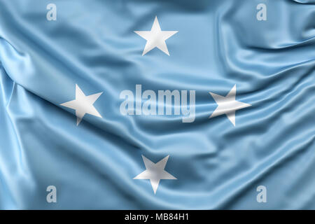 Micronesia flag - realistic waving fabric flag Stock Photo - Alamy