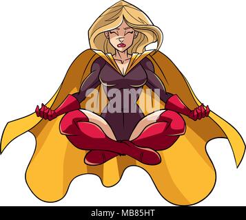 Superhero woman yoga pose isolated on white Stock Vector Image & Art ...