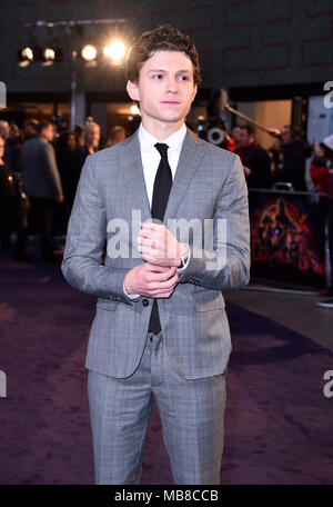 Tom Holland arriving at the Avengers Infinity War UK Fan Event, London ...