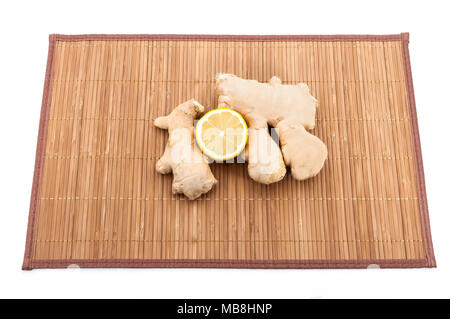 honey jar, juicy lemon, ginger root and jar with anise seeds and scoop ...