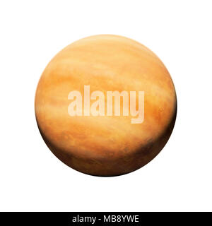 the cloud covered planet Venus (3d space rendering isolated on white ...
