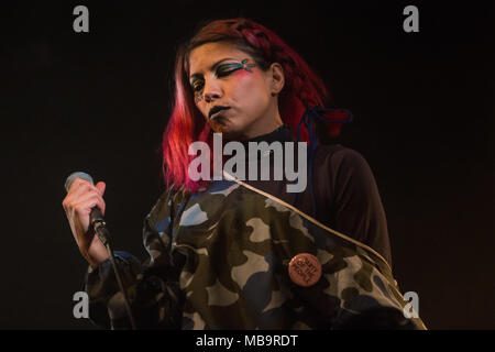 Band Knower with singer Genevieve Artadi performs during 2018 New York ...