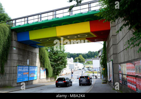 The Lego Bridge in Wuppertal, Germany. In 2011, graffiti and street ...