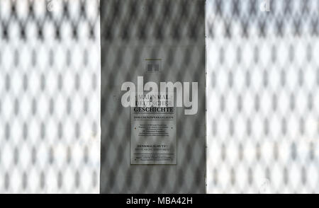 DDR border sign, Point Alpha Border Museum, Rasdorf/Geisa, Rhoen, Hesse ...