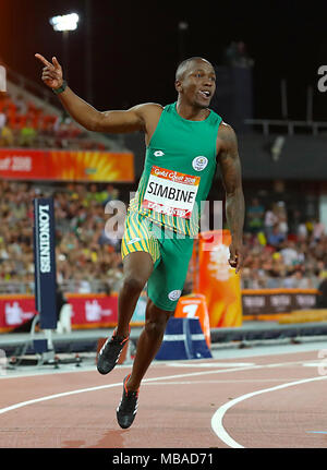 South Africa's Akani Simbine during the Men's 100m Semi-Final 2 at the ...