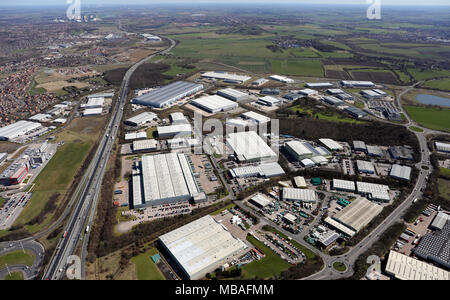 aerial view of Wakefield Industrial Estate with Coca Cola factory ...