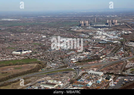 aerial view of the Cheshire town of Widnes, UK Stock Photo - Alamy