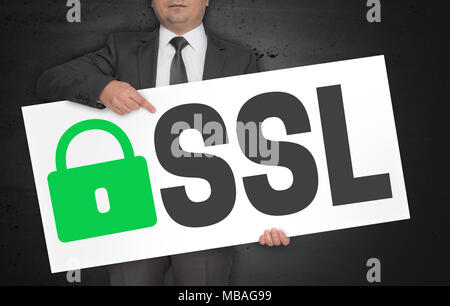 SSL poster is held by businessman Stock Photo - Alamy