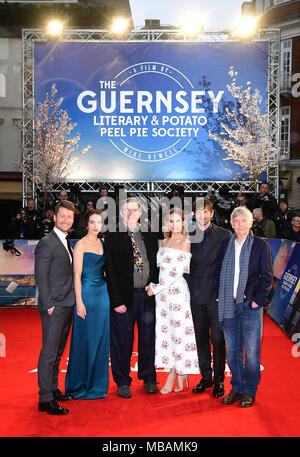 Glen Powell (left to right), Jessica Brown Findlay, Lily James, Michiel ...