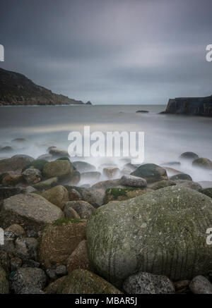 A beautiful and atmospheric generic Cornish seascape of the beach and ...