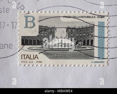 TURIN, ITALY - CIRCA DECEMBER 2017: a class B stamp printed by Italy ...
