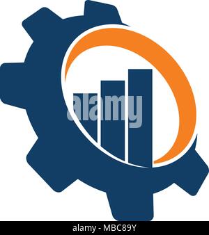 Automation and optimization icon logo sign vector outline in black and ...