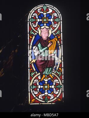 King David, stained glass window in the Notre Dame Cathedral, UNESCO ...