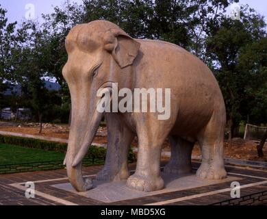Elephant statues on Sacred Way Ming Tombs Nanking China G Corrigan ...