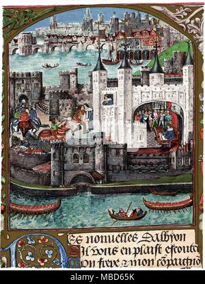 Medieval London in the 15th century, depicting the captivity of Charles ...