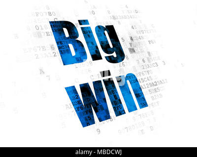 Business concept: Big Win on wall background Stock Photo - Alamy
