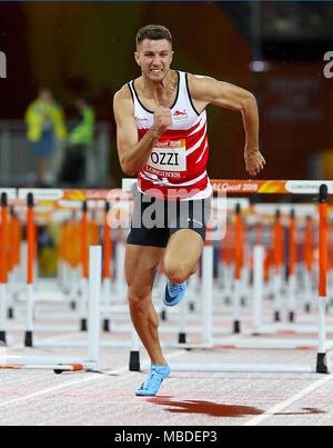 England's Andrew Pozzi competes in the Men's 110m Hurdles Final at the ...