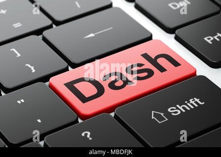 Cryptocurrency concept: Dash on computer keyboard background Stock ...