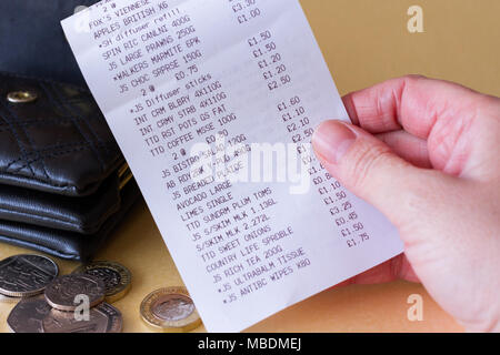 Supermarket receipt (UK Stock Photo - Alamy