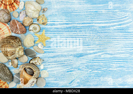 Marine Items nautical Decoration with space copy on wooden background ...