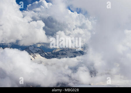 Mountains surrounding Mt Elbrus (5642m), the highest mountain in Europe. Kabardino-Balkaria ...