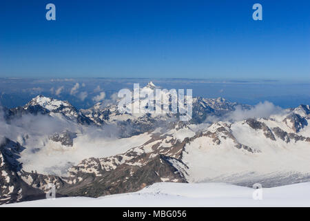 Mountains surrounding Mt Elbrus (5642m), the highest mountain in Europe. Kabardino-Balkaria ...