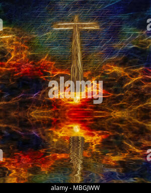 above clouds sunrise sun ray illustration, 3d rendering Stock Photo - Alamy