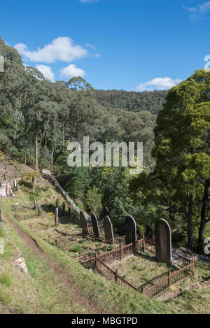 Walhalla Cemetery, on a spectacular hillside location, in the historic ...