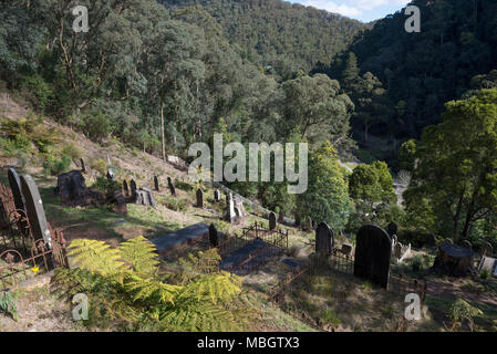 Walhalla Cemetery, on a spectacular hillside location, in the historic ...