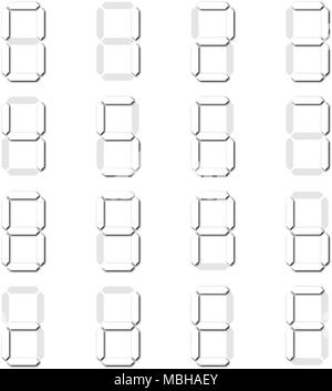 digital number seven of seven segment type simple icons in color ...