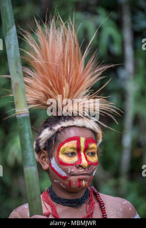 Face painting Huli woman Tari Western Highlands Papua New Guinea Stock ...