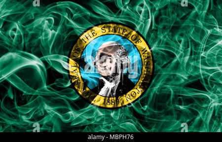 Washington state smoke flag, United States Of America Stock Photo - Alamy