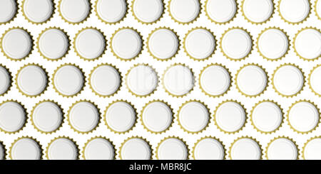 Beer caps on white background. 3d render Stock Photo - Alamy