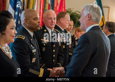 Lt. Gen. Stephen Twitty, commanding general, First Army, greets ...