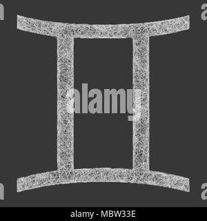 Gemini zodiac sign line art symbol vector illustration isolated on ...