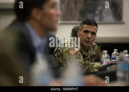 Col. Andrew Morgado, 2nd Infantry Division Chief of Staff, presents an ...