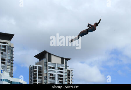 England’s Lois Toulson competes in the Women's Diving 10m Platform ...