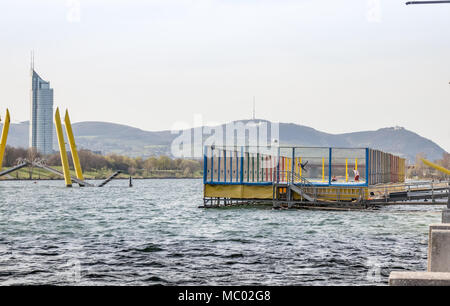 Danube jumping one of the largest floating trampoline on earth, Vienna ...