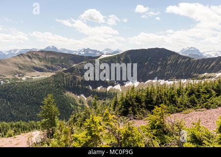 Rowe Lakes and Mt. Rowe from Lineham Ridge, Waterton Lakes National ...