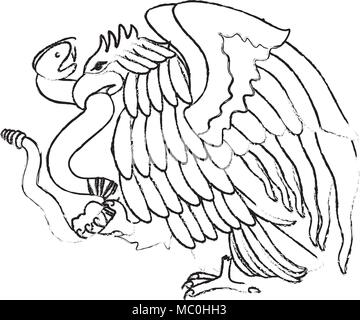 eagle devouring snake mexican emblem Stock Vector Image & Art - Alamy