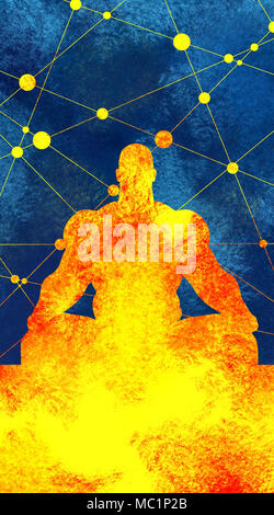 Muscular man meditation Stock Photo - Alamy