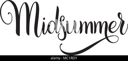 Midsummer lettering. Elements for invitations, posters greeting cards ...