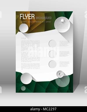 abstract poster template, low polygonal design background with circles ...