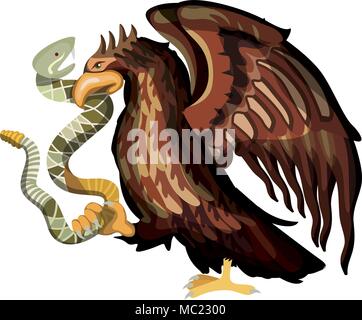 eagle devouring snake mexican emblem Stock Vector Image & Art - Alamy