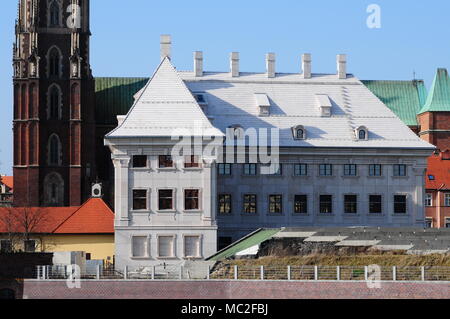 Wroclaw, Poland, April 2018. Archdiocesan Library in Ostrow Tumski ...