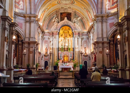 Lisbon, Portugal. Catholic Priest conducting mass on Santo Antonio de ...