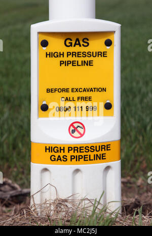 High Pressure Gas Pipeline Warning Sign Stock Photo - Alamy