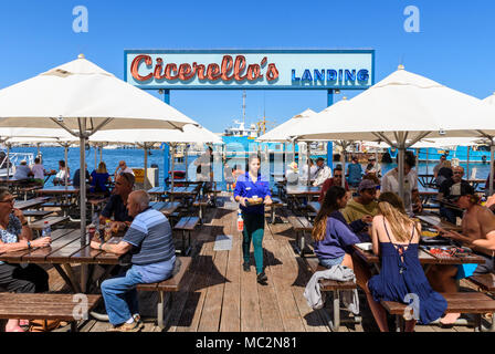 Cicerello's restaurant wharf side tables at Fremantle Fishing Boat ...
